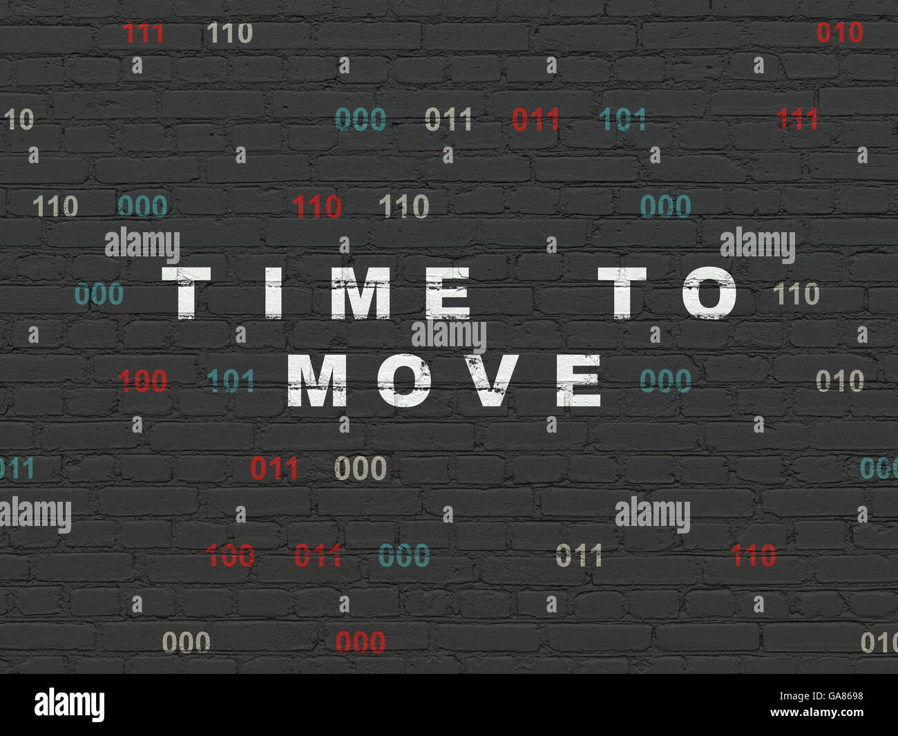 Time concept: Time to Move on wall background Stock Photo - Alamy