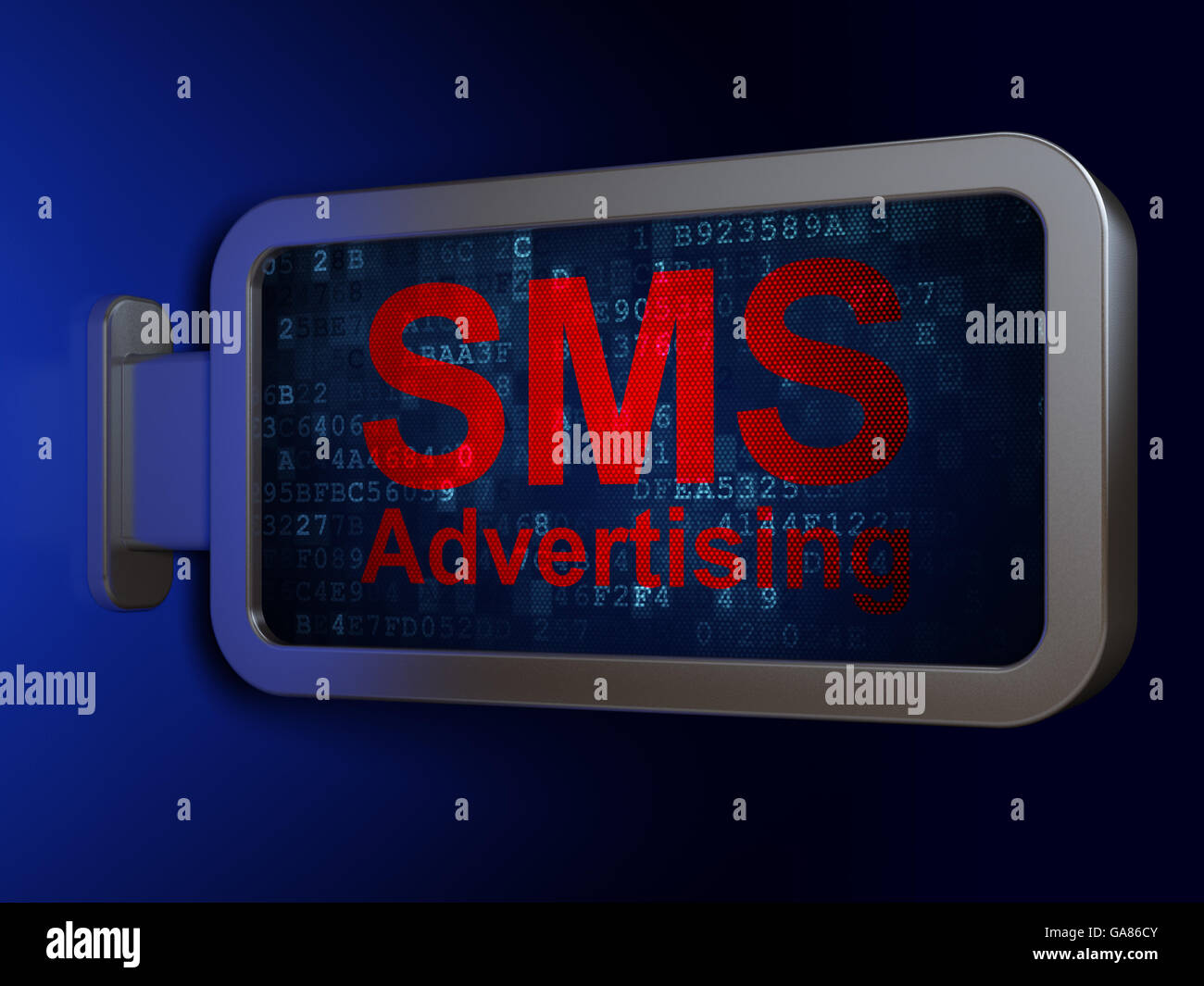 Marketing concept: SMS Advertising on billboard background Stock Photo ...