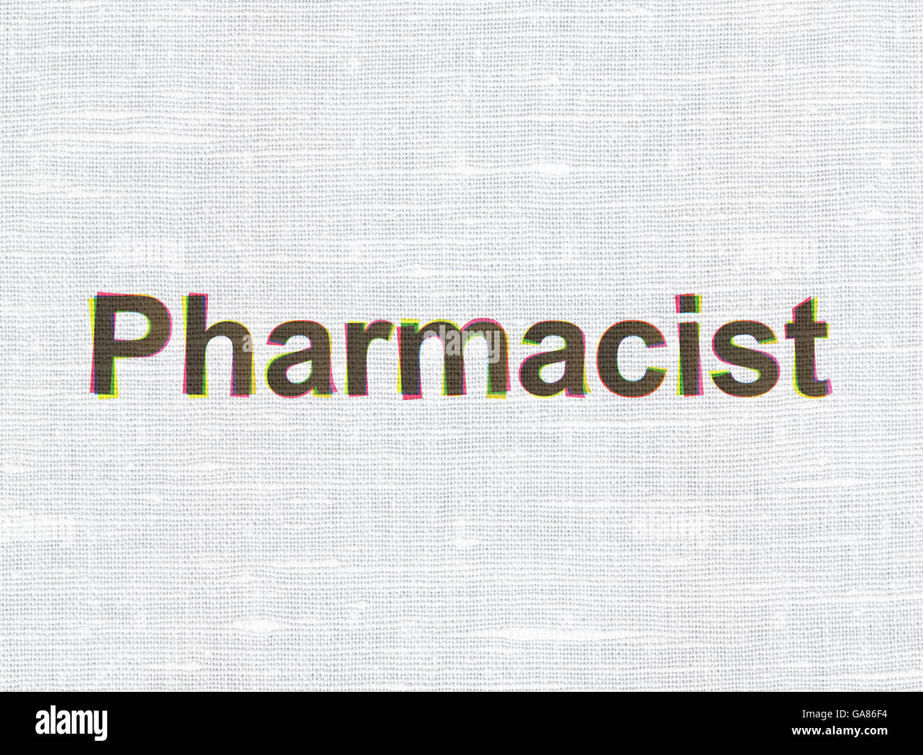 Healthcare concept: Pharmacist on fabric texture background Stock Photo ...