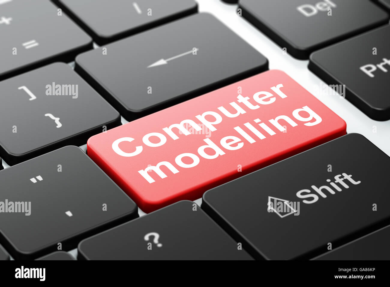 Science concept: Computer Modelling on computer keyboard background ...
