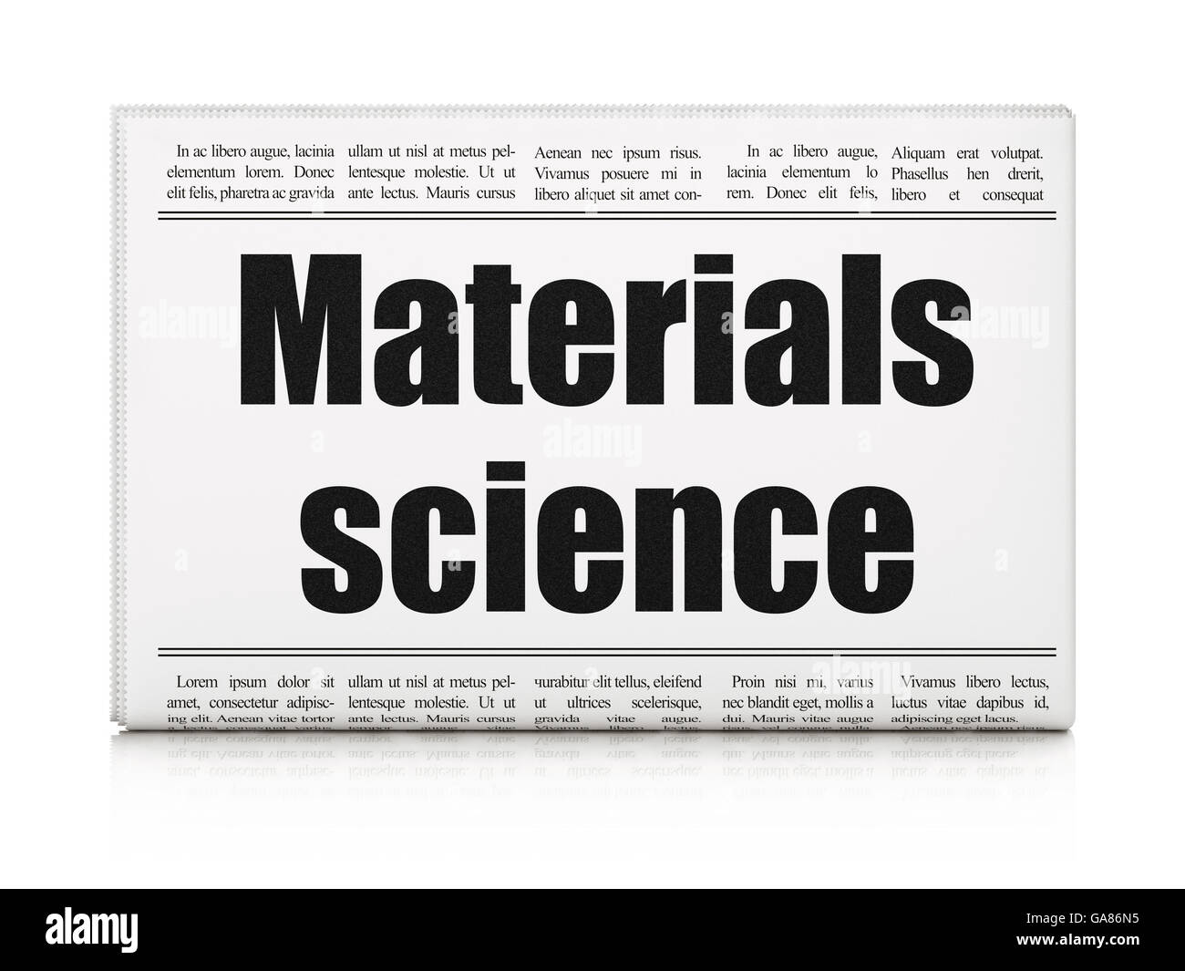 Science concept: newspaper headline Materials Science Stock Photo - Alamy