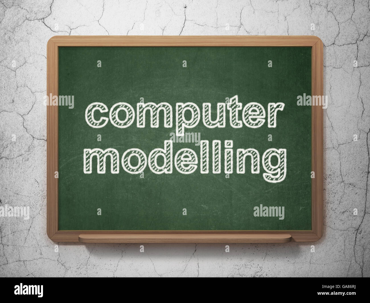 Science concept: Computer Modelling on chalkboard background Stock ...