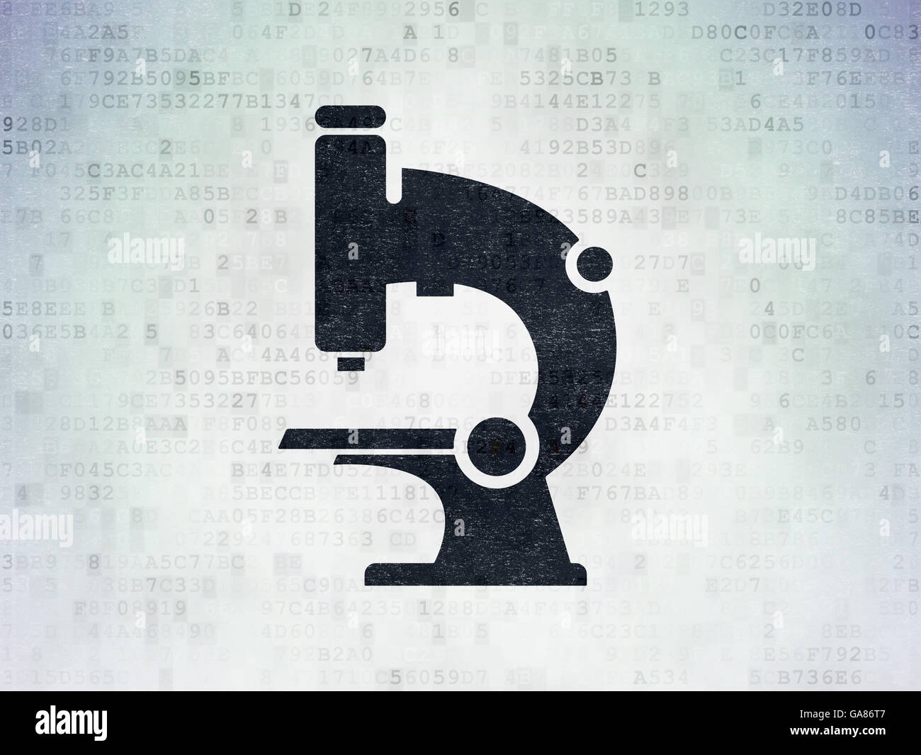 Science concept: Microscope on Digital Data Paper background Stock ...