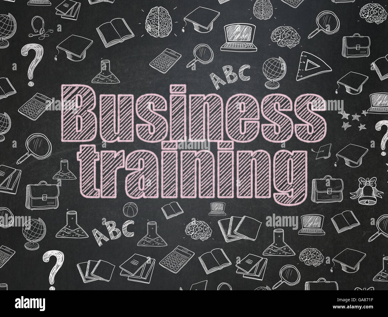 Learning concept: Business Training on School board background Stock ...