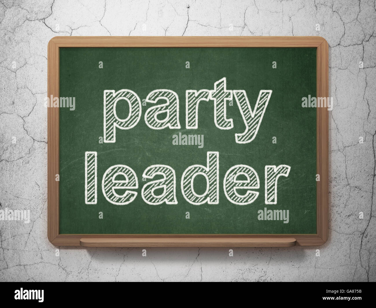 Politics concept: Party Leader on chalkboard background Stock Photo - Alamy