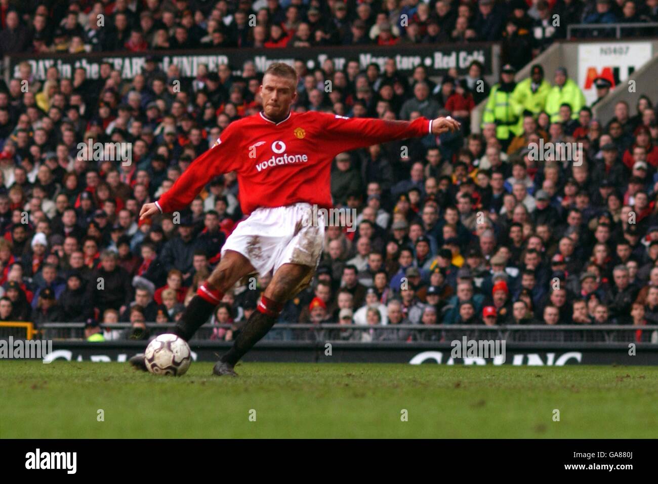 Manchester United's David Beckham scores their second goal from a free ...