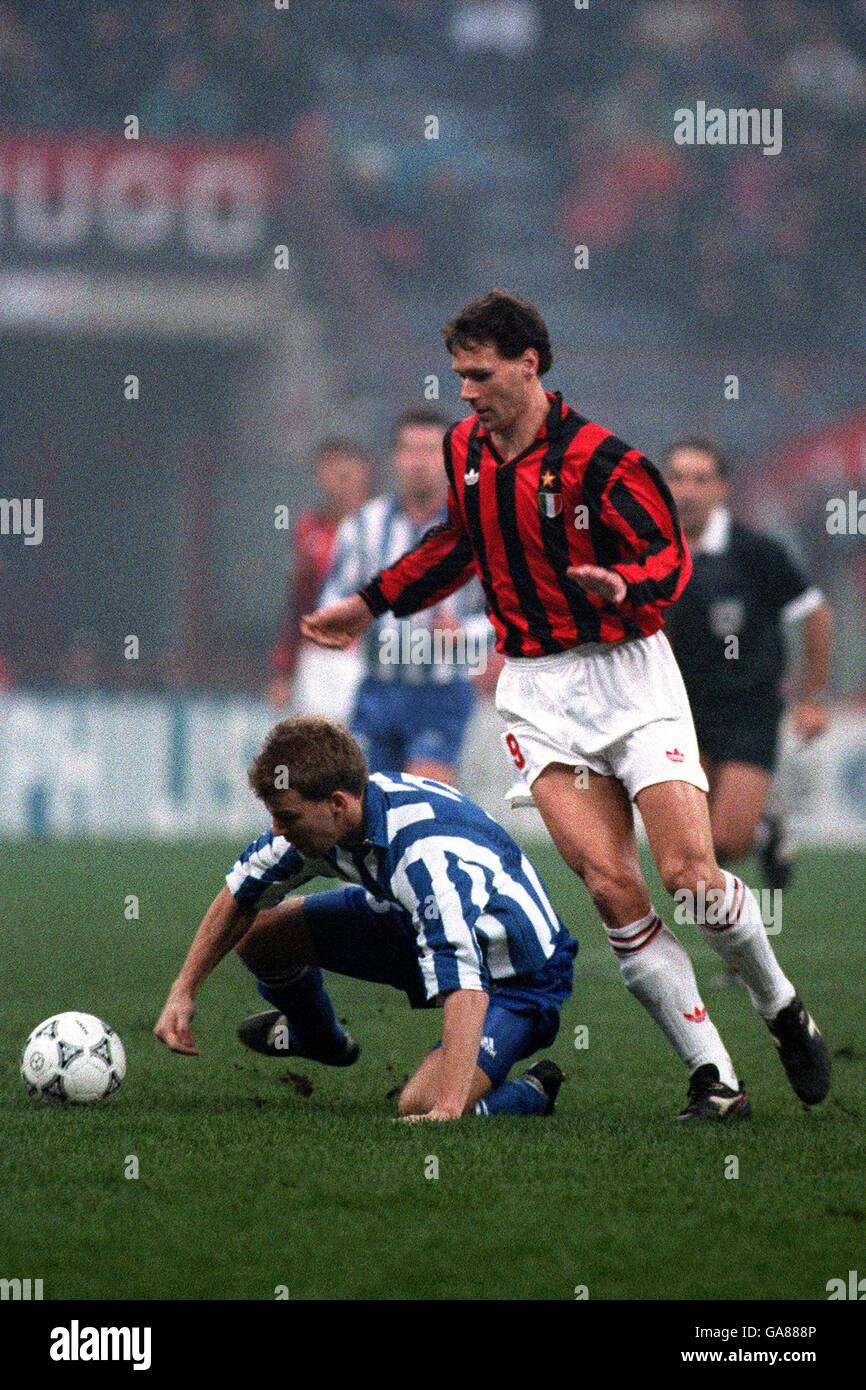 Tore pedersen ifk gothenberg and marco van basten ac milan hi-res stock ...