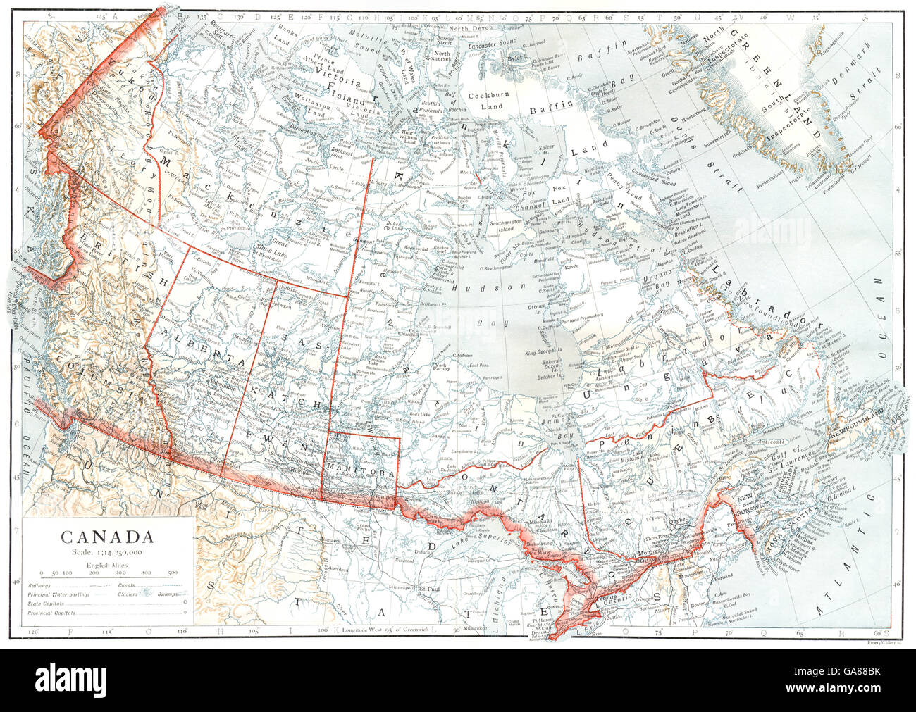 CANADA: Canada, 1910 antique map Stock Photo - Alamy