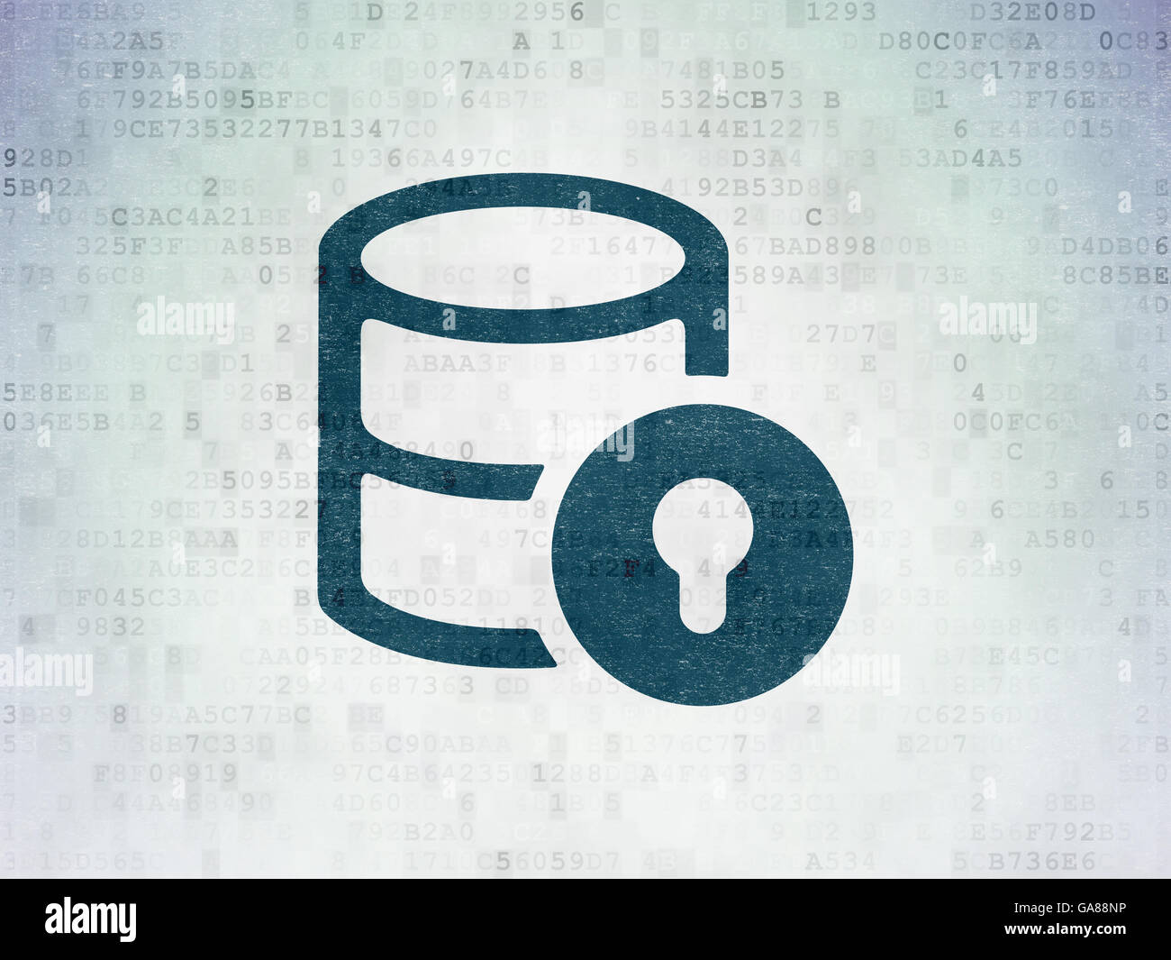Database concept: Database With Lock on Digital Data Paper background Stock Photo - Alamy