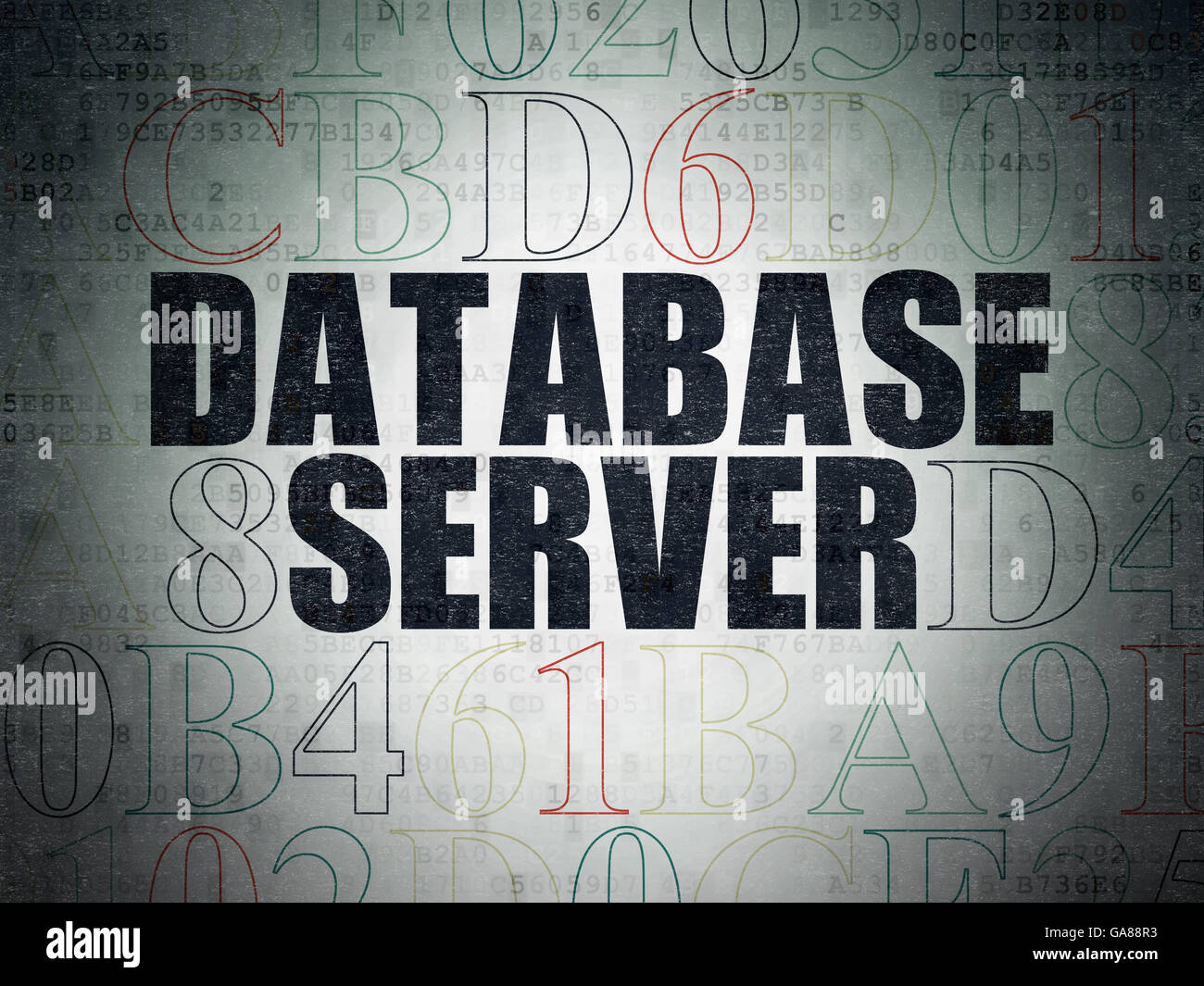 Software concept: Database Server on Digital Data Paper background ...