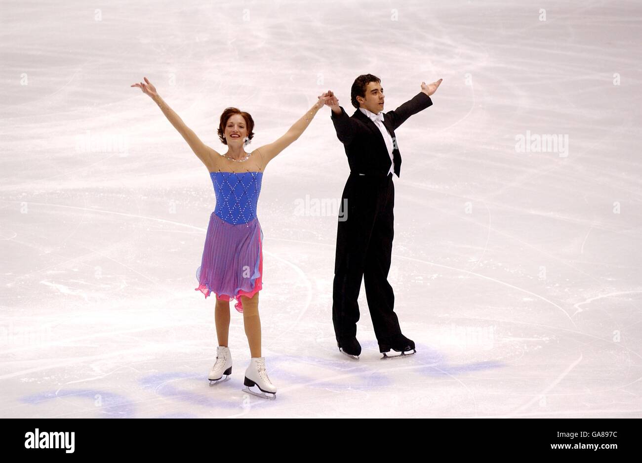 Azerbaijan's Kristin Fraser and partnerIgor Lukanin in action during ... Azerbaijan's Kristin Fraser and partnerIgor Lukanin in action during ...