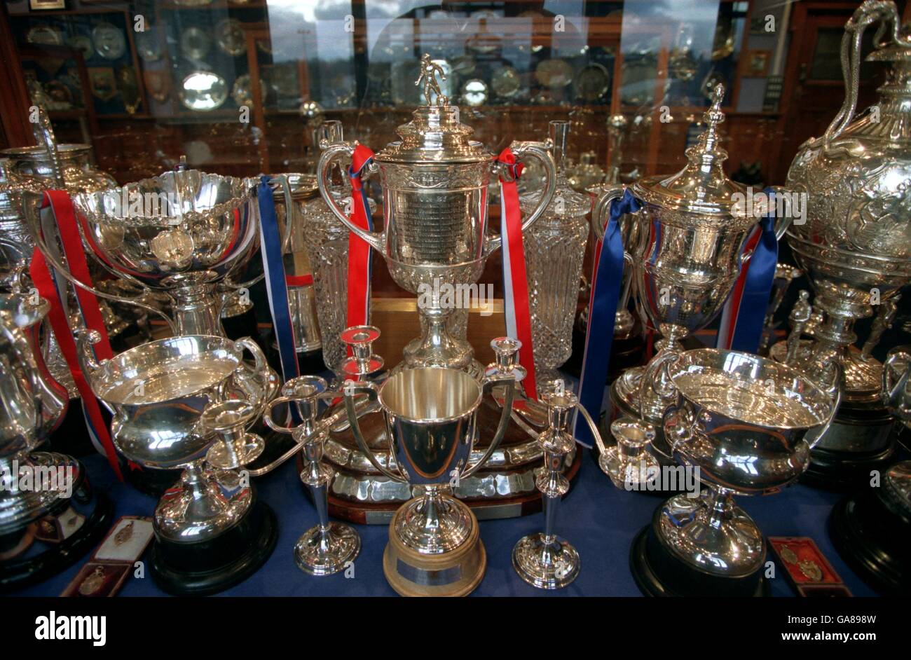 Scottish Soccer - Rangers - Ibrox. The three scottish trophies, SFA Cup ...