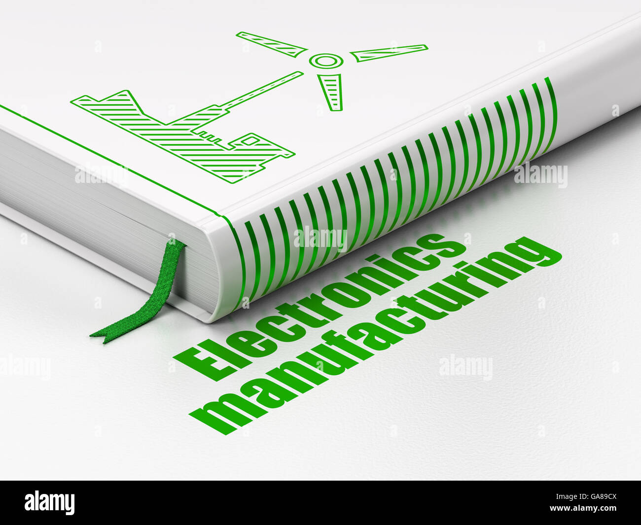 Industry concept: book Windmill, Electronics Manufacturing on white ...