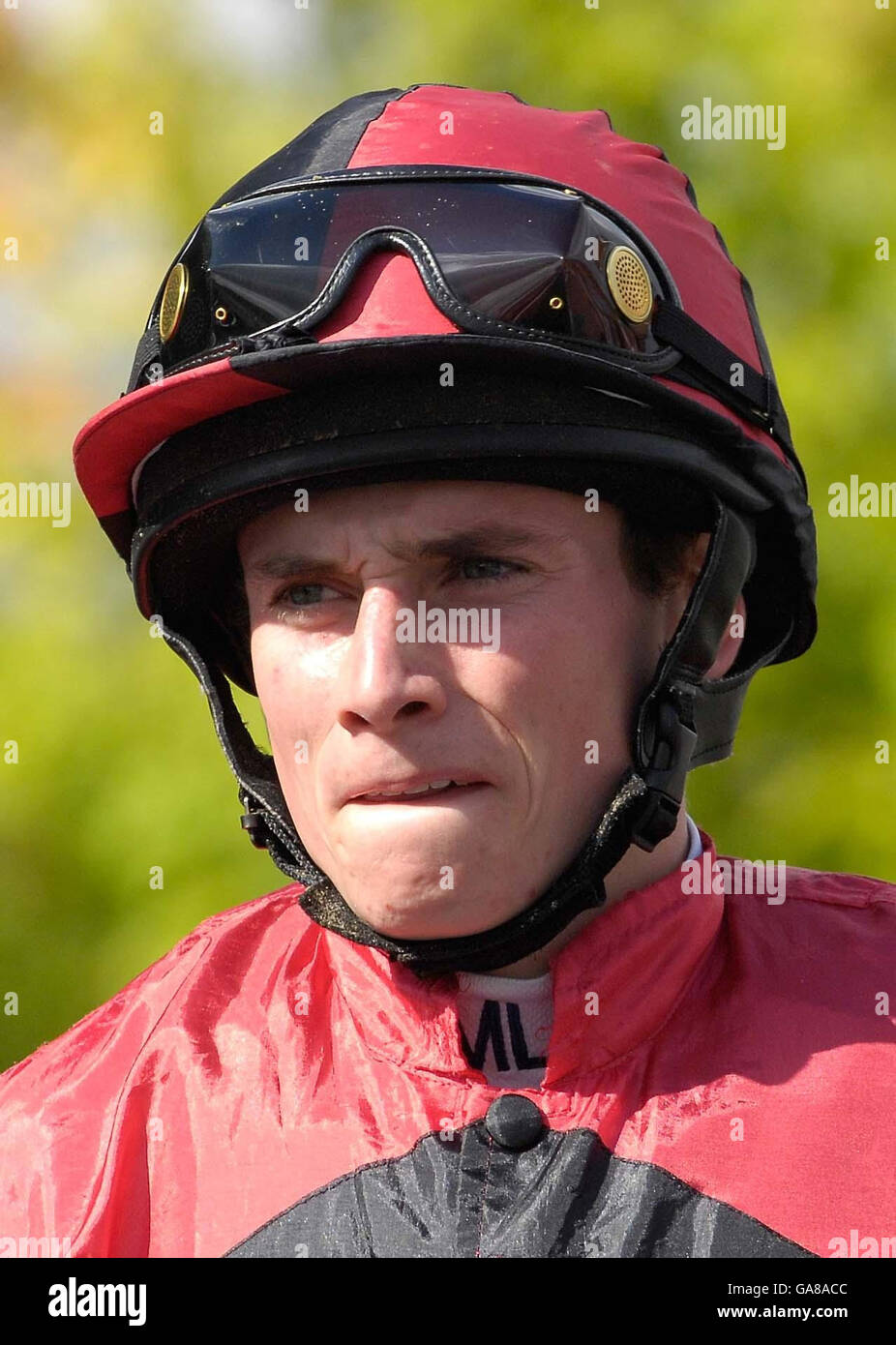Jockey Ryan Moore at Kempton Races Stock Photo - Alamy