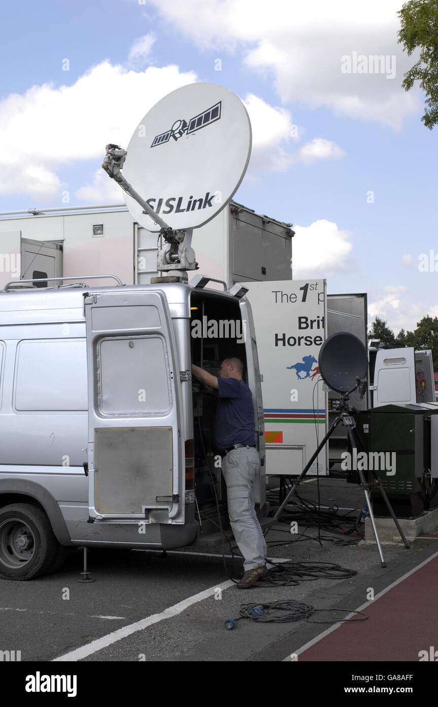 TV broadcast vehicles Stock Photo - Alamy