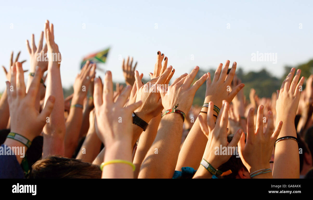 The crowd 2007 carling reading festival in reading hi-res stock ...