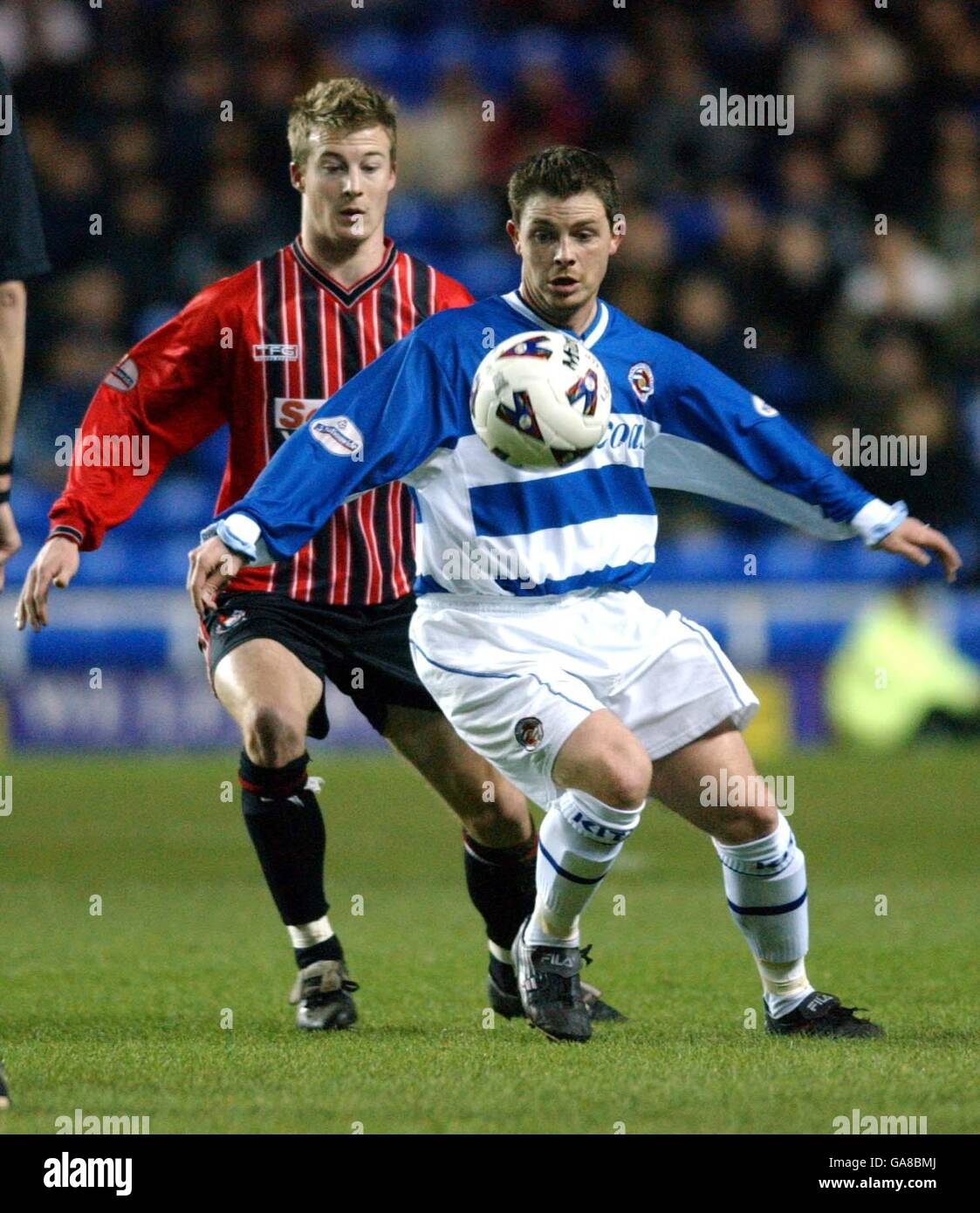 Reading's Jamie Cureton holds off Bournemouth's Wade Elliott Stock ...