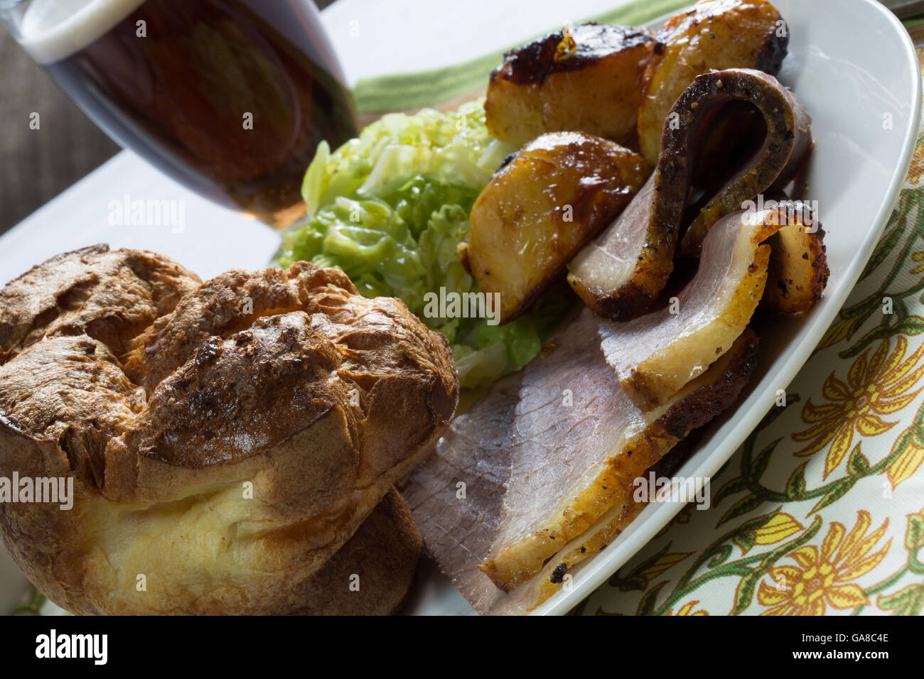 A traditional pub/restaurant Sunday lunch of English Roast Beef and ...