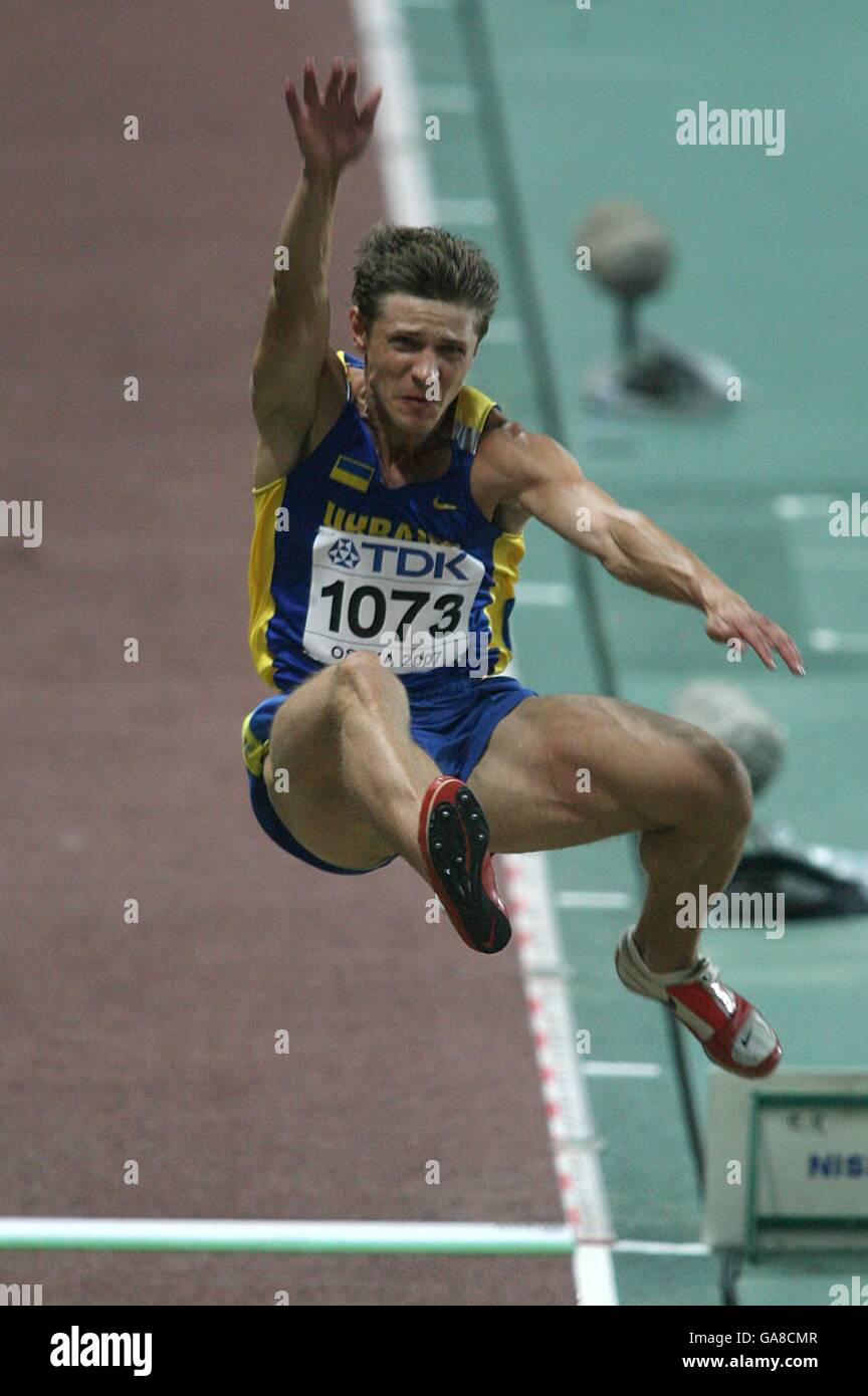 Ukraine's Olexiy Lukashevych in action during the Long Jump Final Stock ...