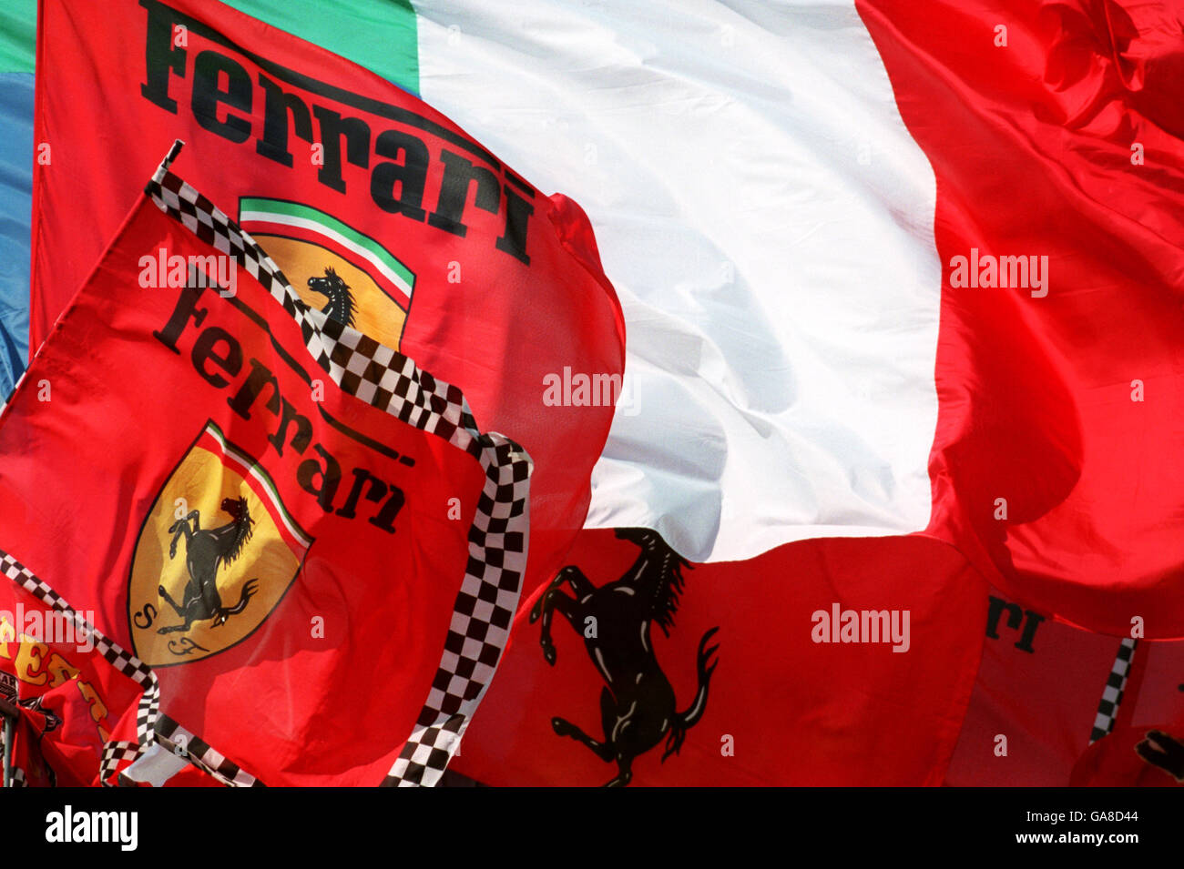 02 jul 95 french grand prix ferrari flags hi-res stock photography and ...