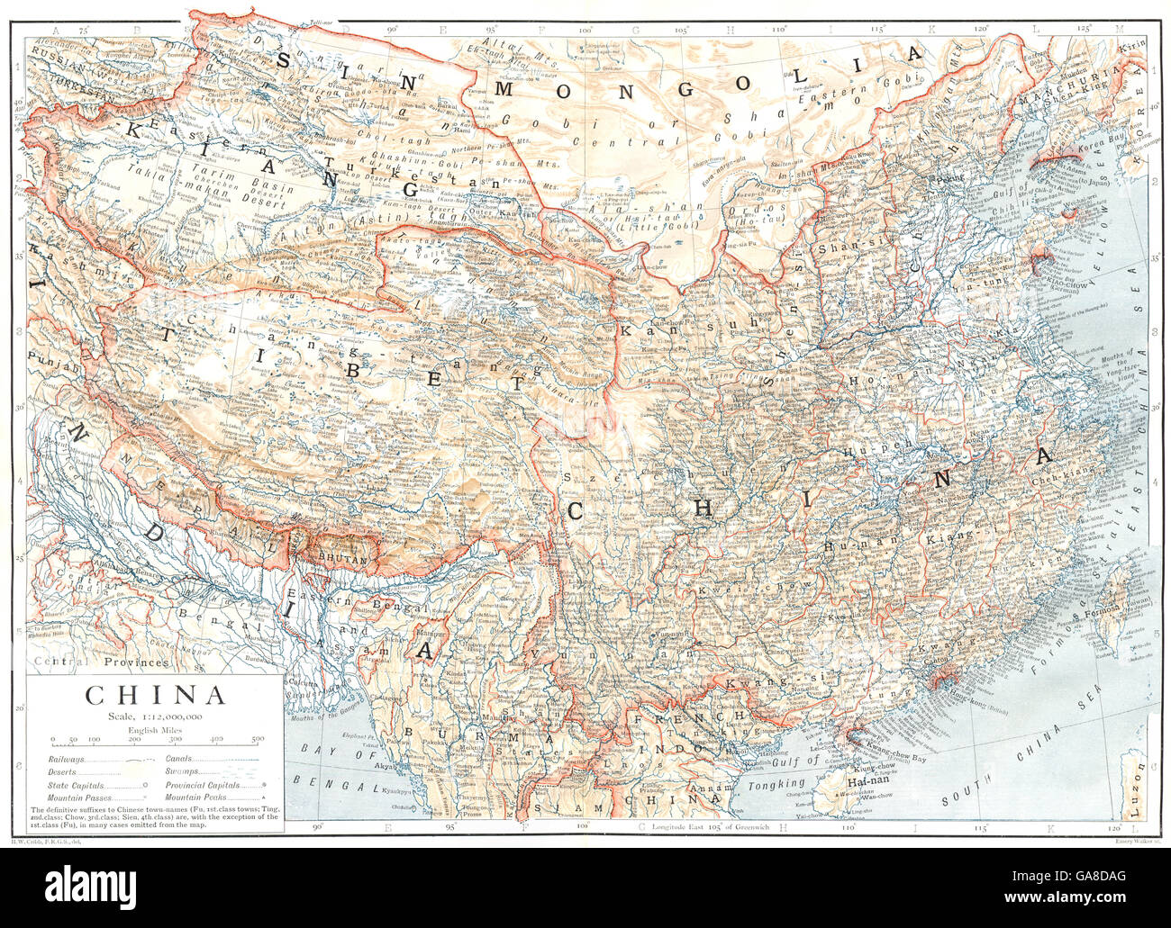 China map 20th century hi-res stock photography and images - Alamy
