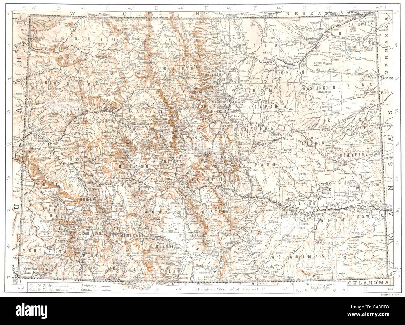 Antique colorado map hi-res stock photography and images - Alamy