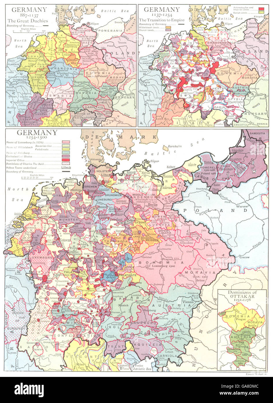 GERMANY:887-1137 Duchies;-1254 Empire;-1500;Dominions Ottakar 1251-1278 ...