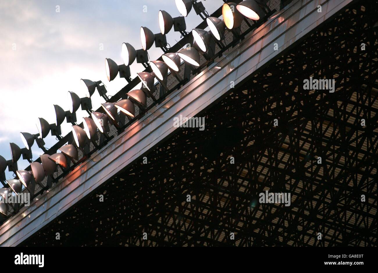 Floodlights estadio municipal de riazor stadium hi-res stock ...