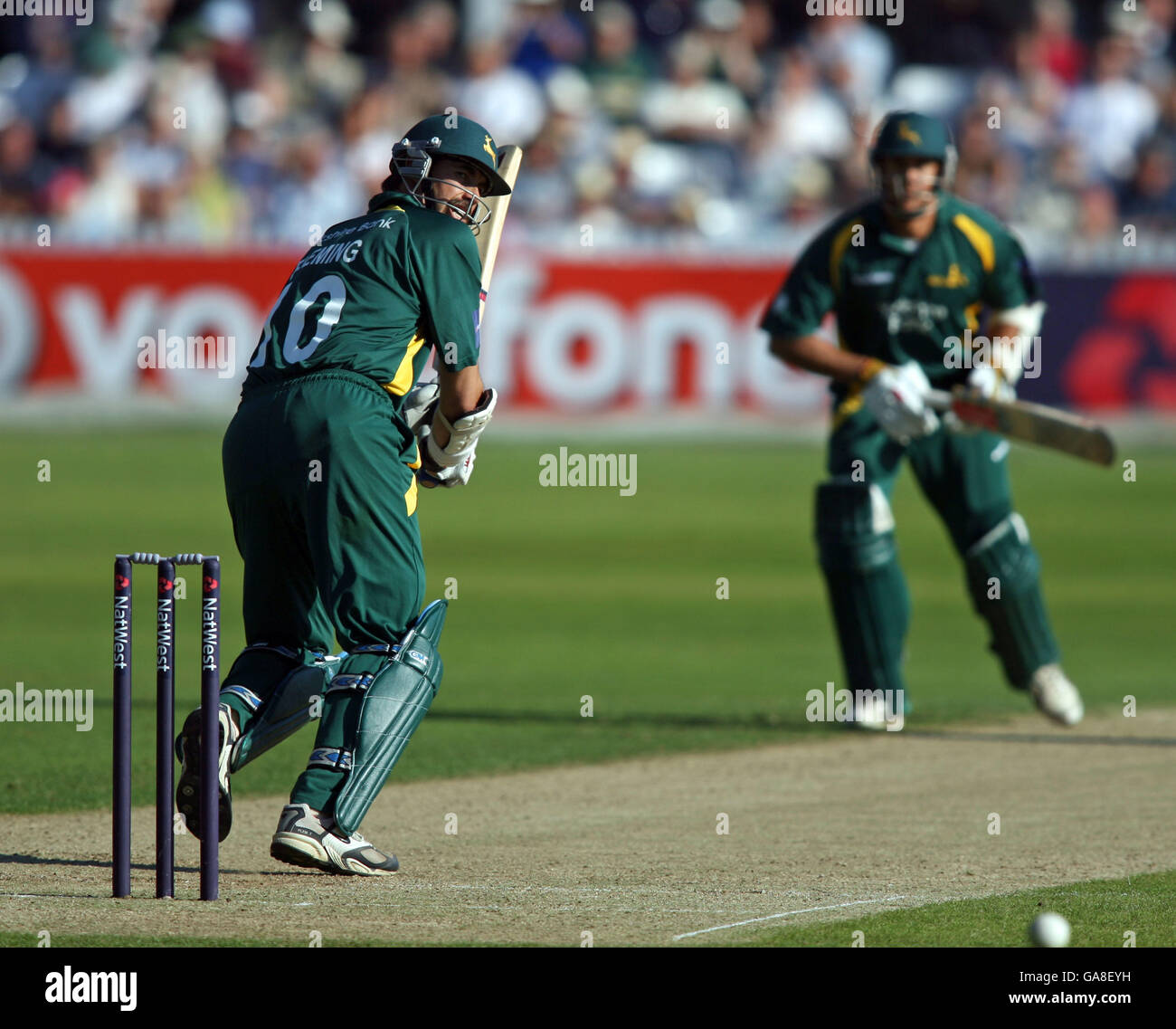 Nottinghamshire Outlaws' Captain clips one to the boundary on his way ...