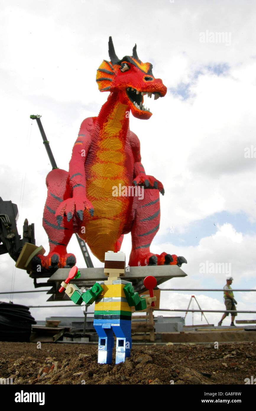 LEGO characters help out with the installation of 'Nidhogg', the red ...