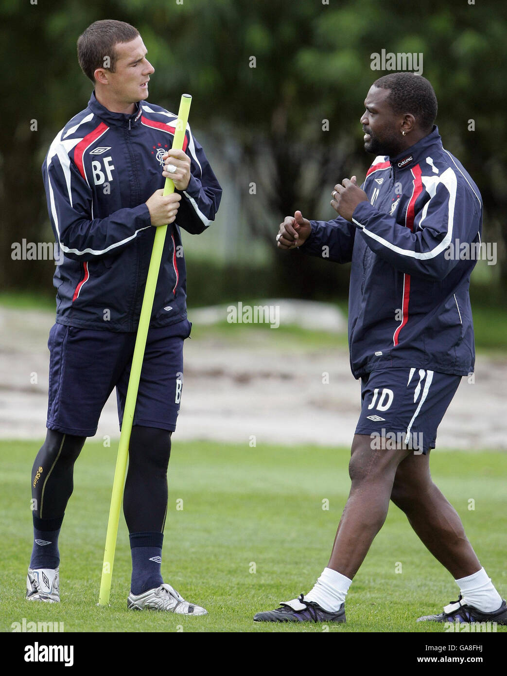 Rangers player barry ferguson jean darchville training session murray ...