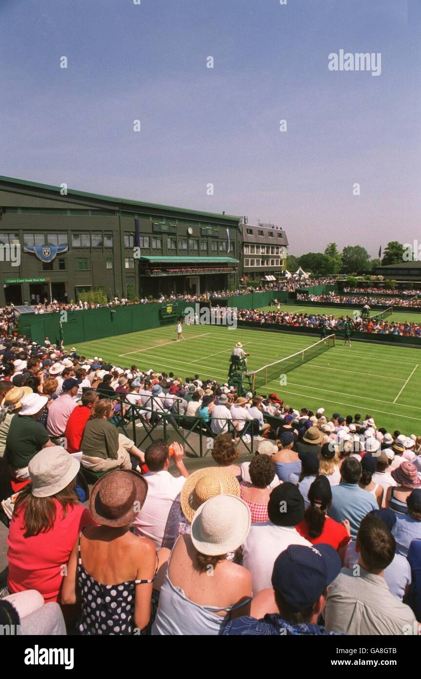 Tennis - Wimbledon Championships - First Round. A general view of the ...