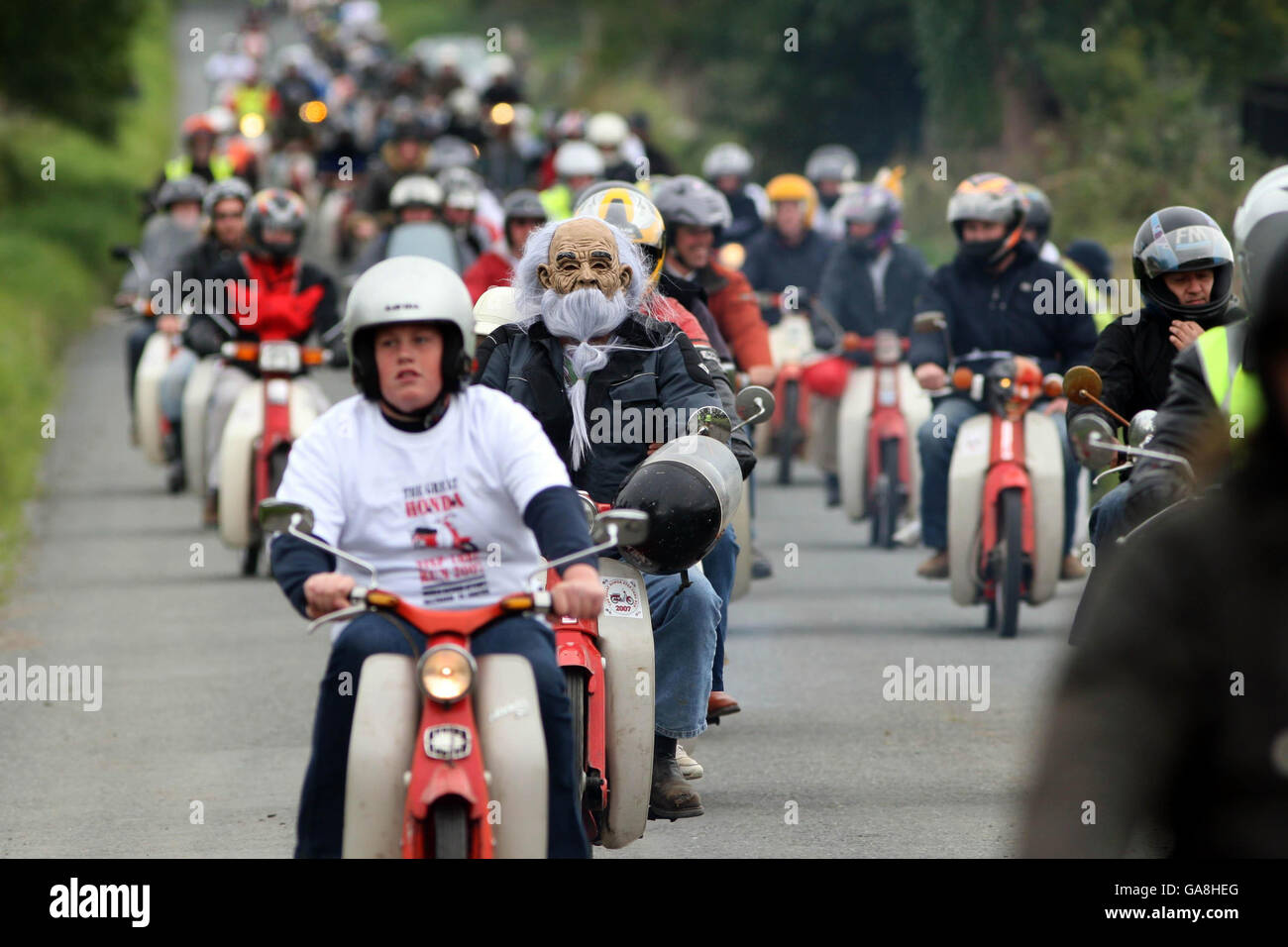 Honda moped world record attempt Stock Photo - Alamy