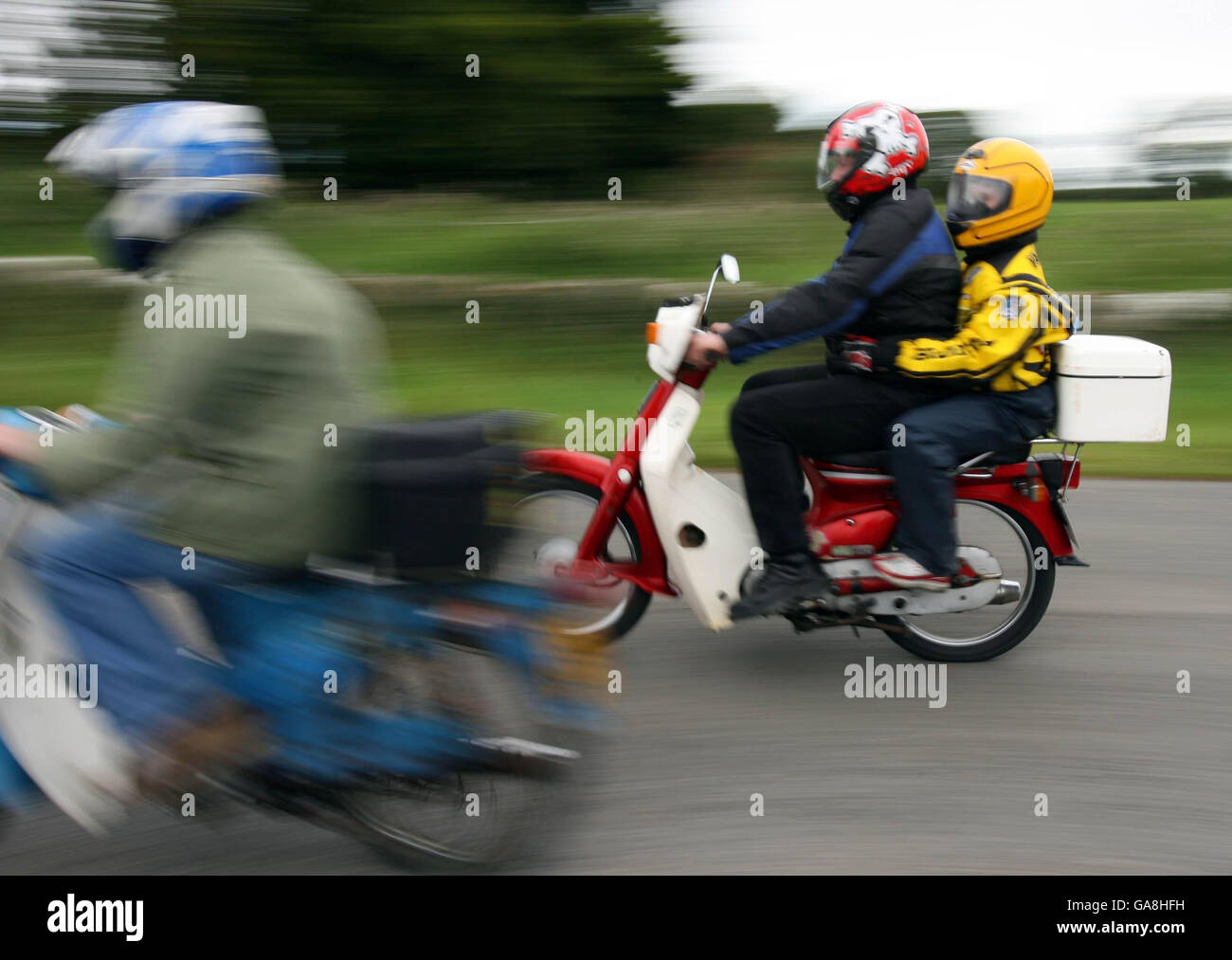 Honda moped world record attempt Stock Photo - Alamy