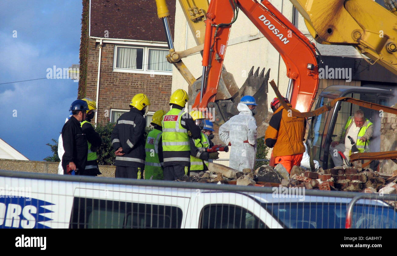 Fire at hotel. The scene at the Penhallow Hotel in Newquay, Cornwall ...