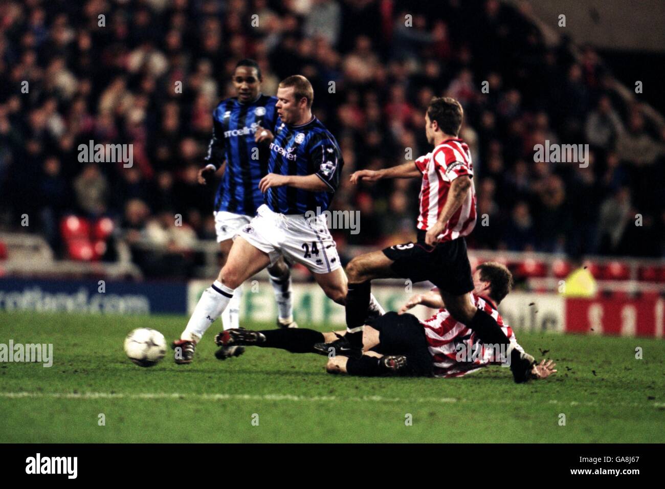 Sunderland's Stefan Schwarz tackles Middlesbrough's Phil Stamp Stock ...