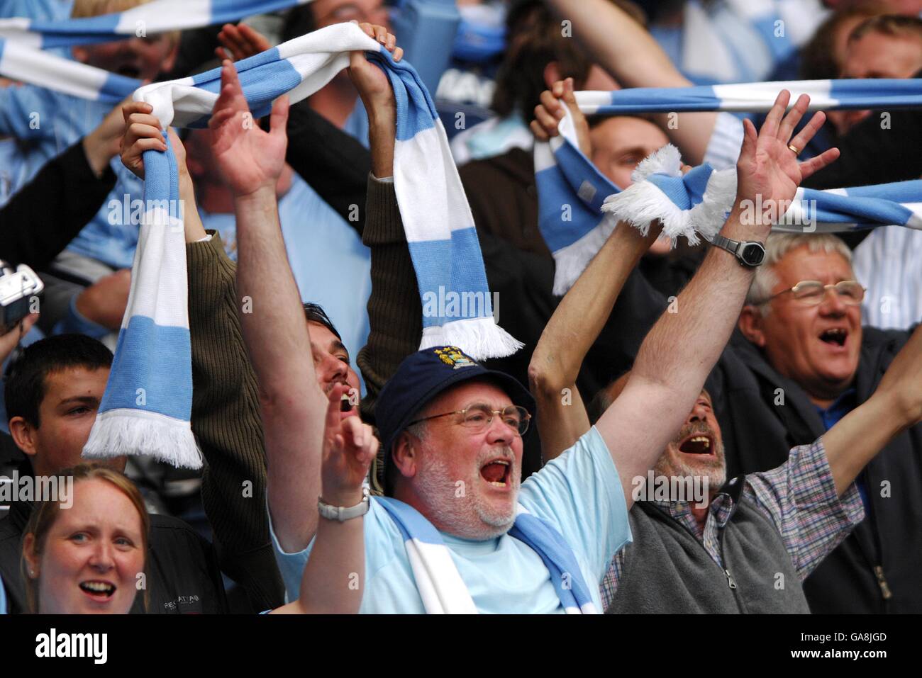 Manchester city support hi-res stock photography and images - Alamy