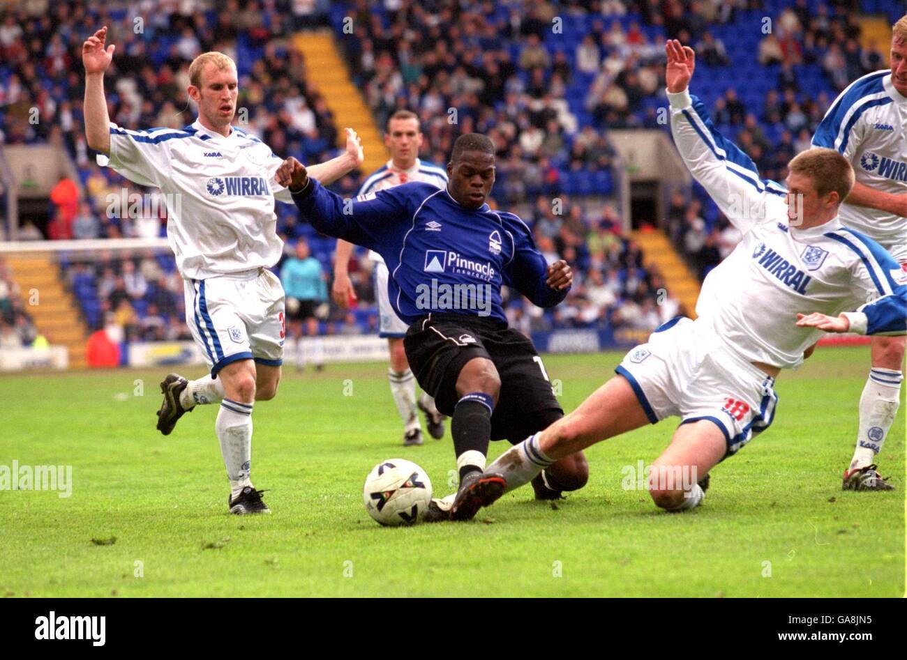 Tranmere Rovers' Richard Hinds (r) challenges Nottingham Forest's ...