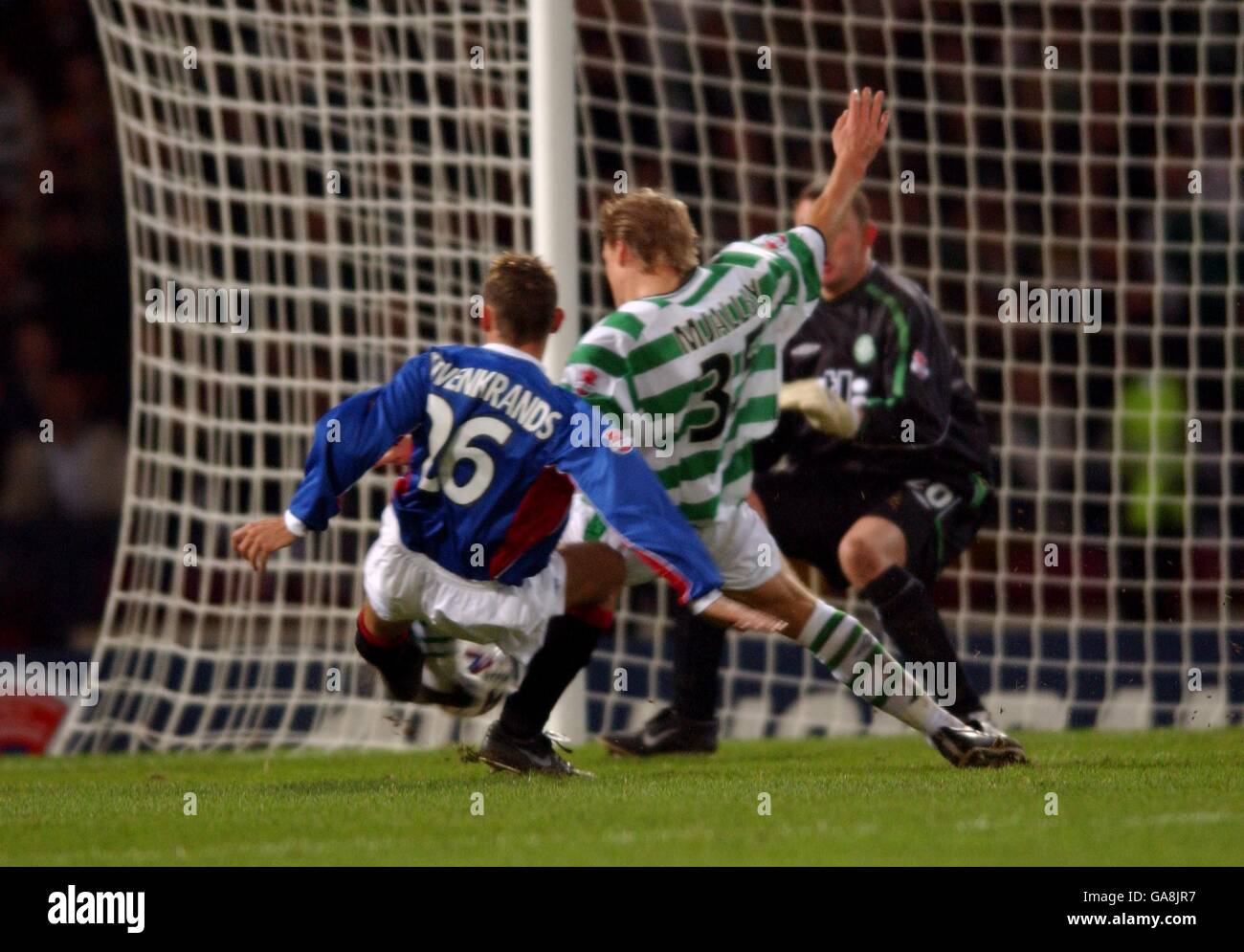Rangers' Peter Lovenkrands scores the first goal of the match Stock ...