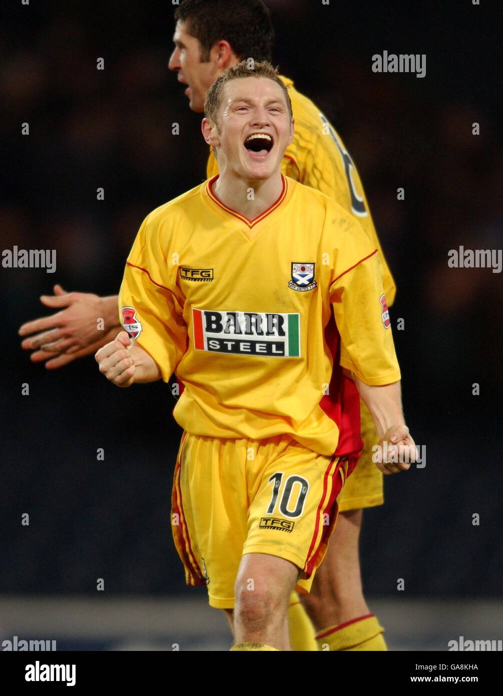 James Grady of Ayr United celebrates reaching the final of the CIS ...