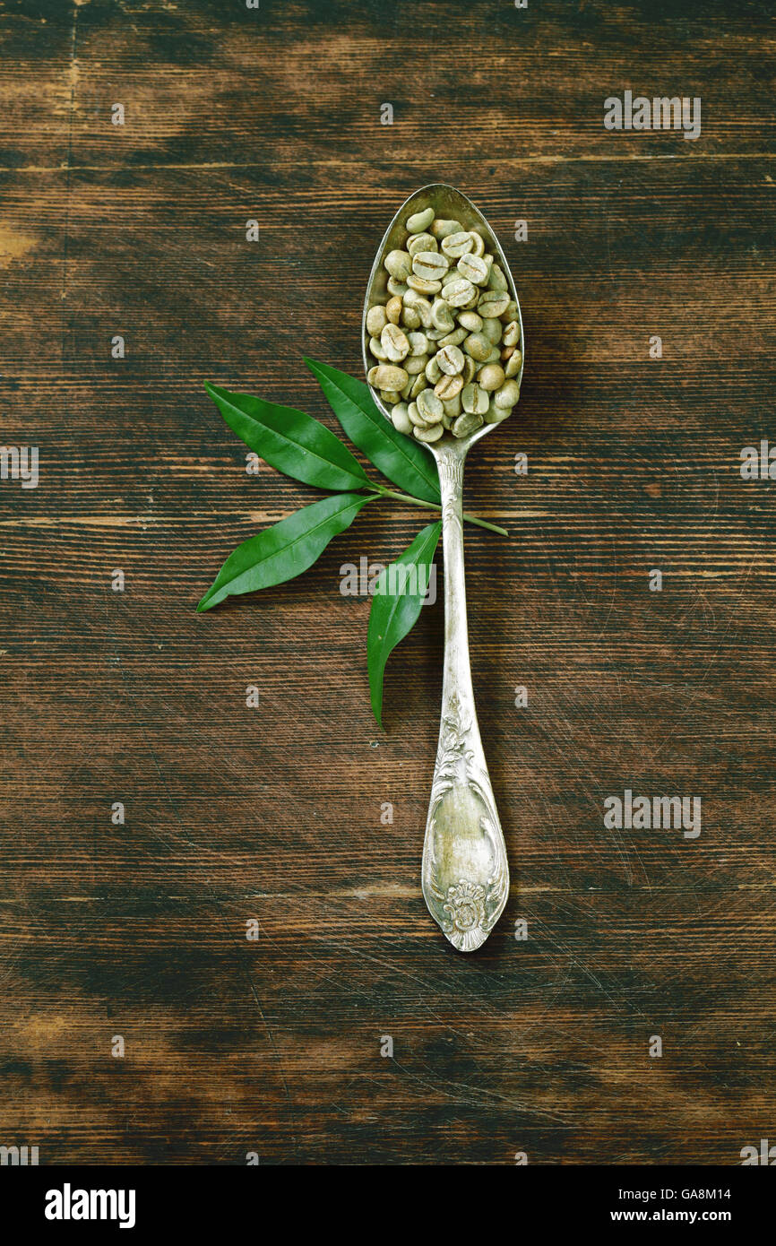 natural organic green coffee beans, healthy food Stock Photo - Alamy