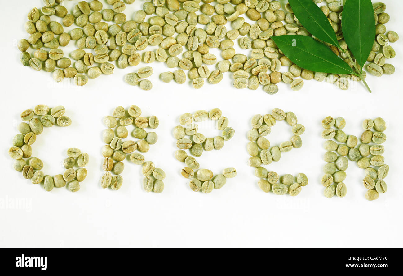 natural organic green coffee beans, healthy food Stock Photo - Alamy