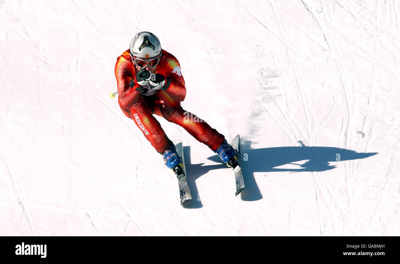 Canadas ed podivinsky in action in the mens downhill hi-res stock ...