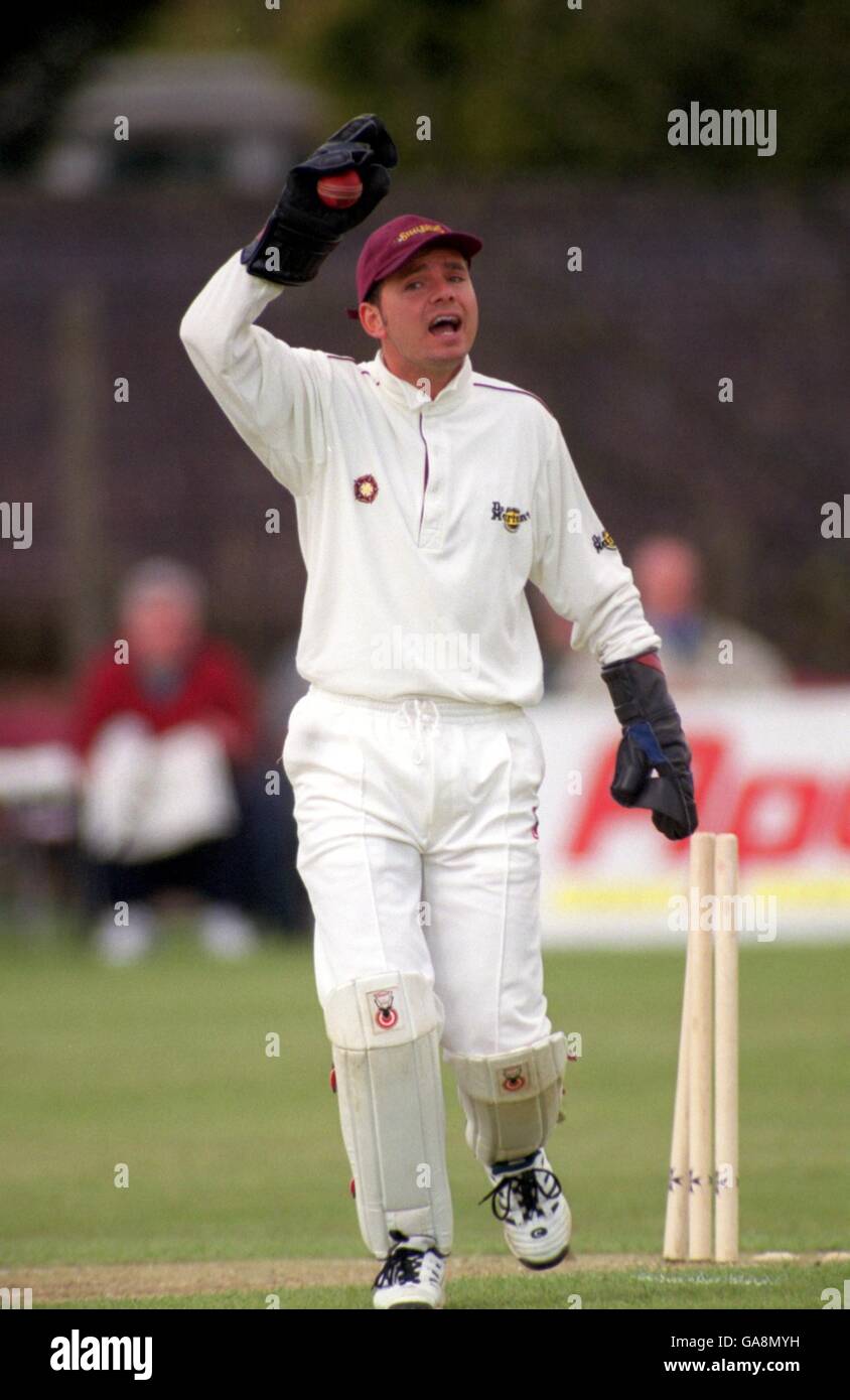 Northamptonshires david ripley appeals after taking a wicket hi-res ...