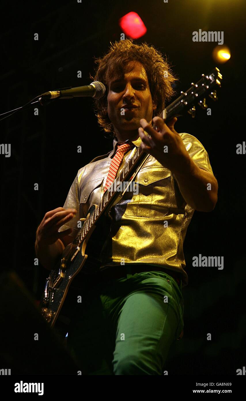 Irwin Sparkes performs during The Hoosiers gig at the V Festival at ...