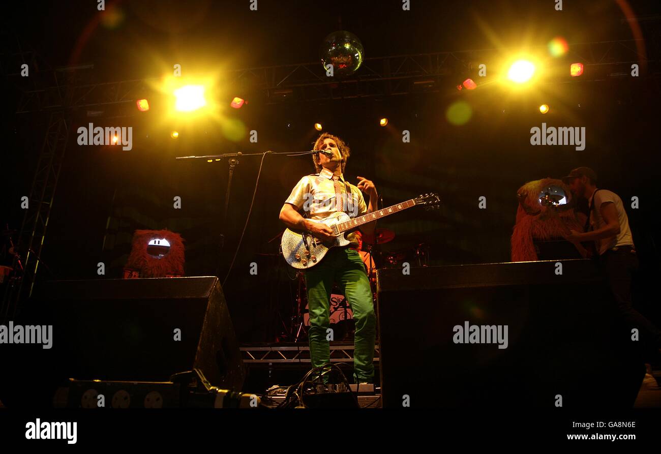 V Festival 2007. Irwin Sparkes performs during The Hoosiers gig at the ...