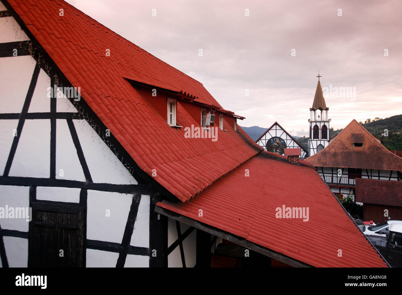 a traditional Black Forest House of the German Colony in the Mountain ...