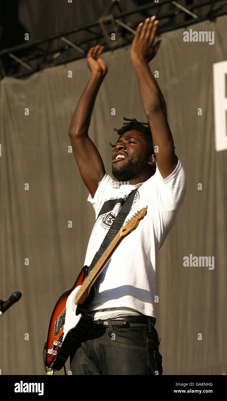 Carling Reading Festival 2007. Bloc Party performing on the Main Stage ...