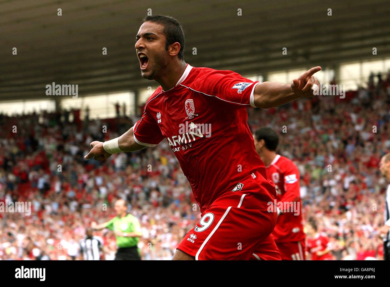 Middlesbroughs mido celebrates scoring second goal game hi-res stock ...
