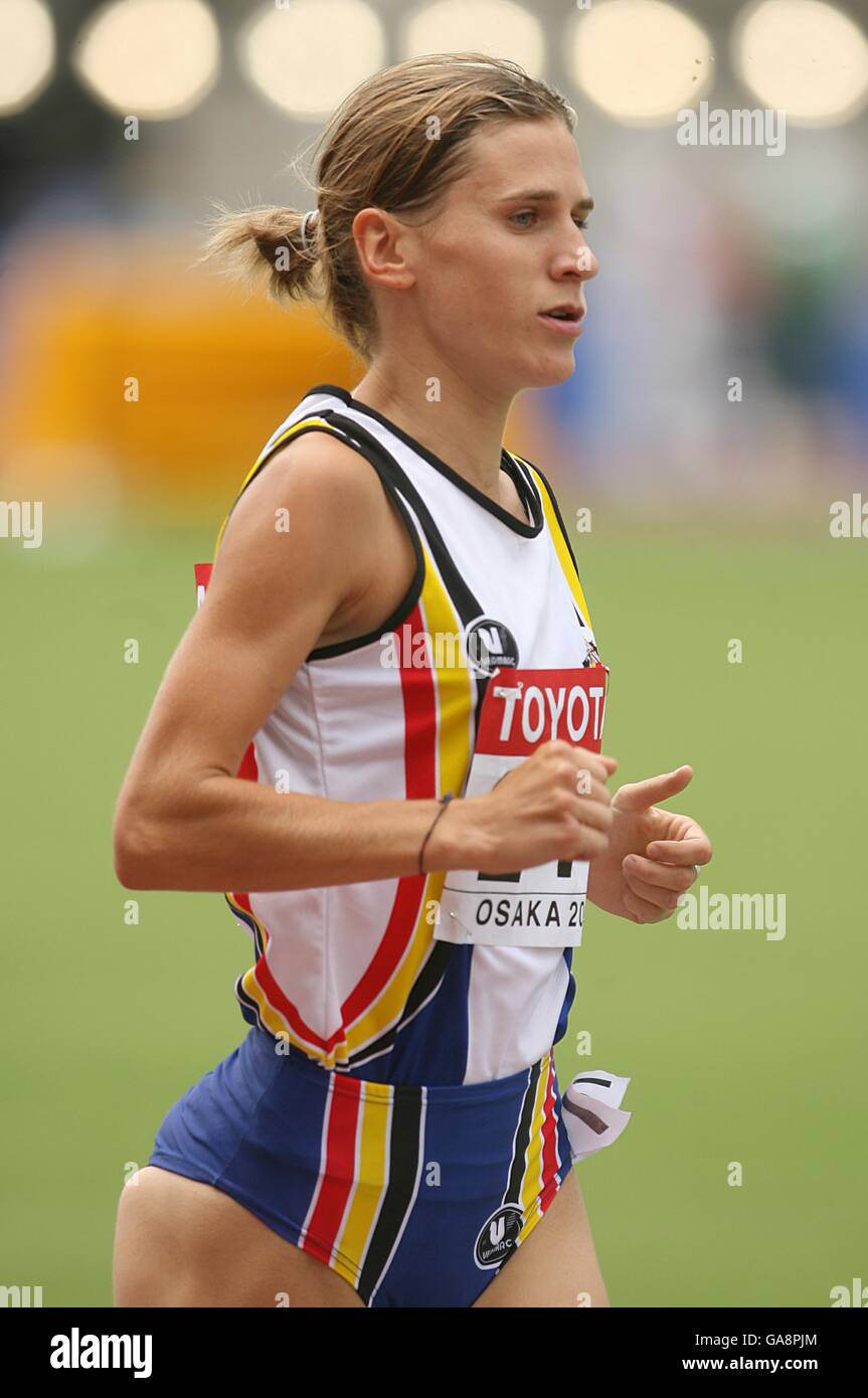 Belgium's Stephanie de Croock in action in the 3000 Metres Steeplechase ...